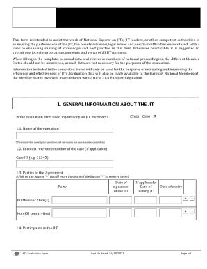 Fillable Online JIT Evaluation Form. Joint Investigation Teams ...