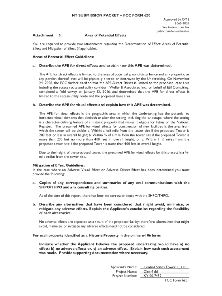 Fillable Online Fillable Online (NT) Submission Packet FCC FORM 620 ...