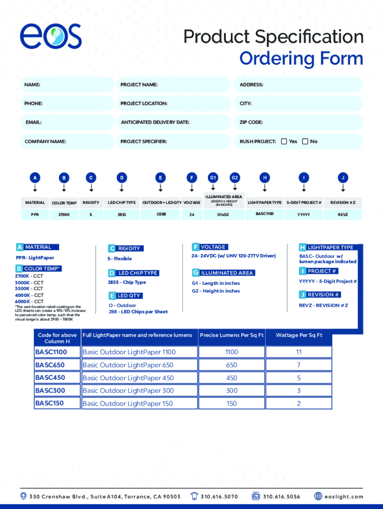 Fillable Online Light Paper Sell Spec Sheets.cdr Fax Email Print - pdfFiller