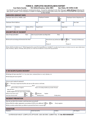 Fillable Online 1streporting.comemployee-injury-report-formDownloadable Employee Injury Report ...