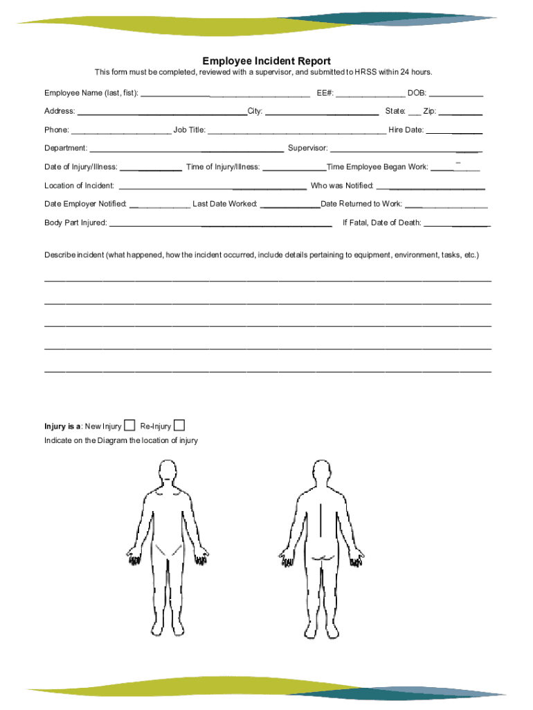 Fillable Online 12+ Employee Incident Report Examples & Templates Fax ...