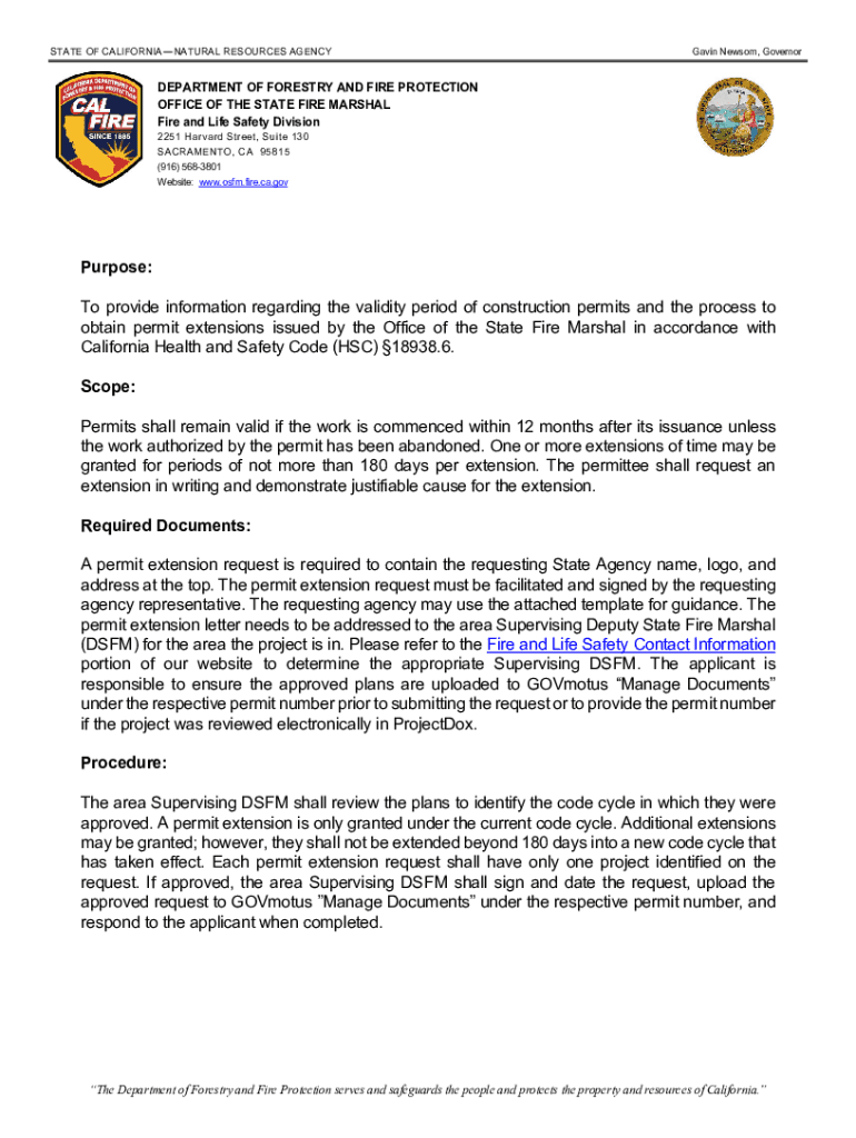 Fillable Online osfm fire ca Purpose: To provide information regarding the validity period of ...