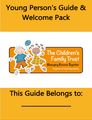 Fillable Online Young Person's Guide & Welcome Pack This Guide Belongs ...