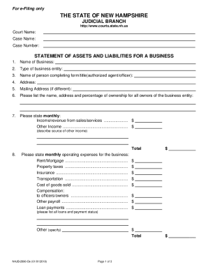 Fillable Online STATEMENT OF ASSETS AND LIABILITIES FOR A BUSINESS Fax ...