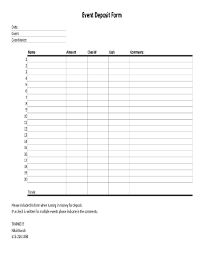 Fillable Online PTO Deposit Form 2020-21.xlsx Fax Email Print - pdfFiller
