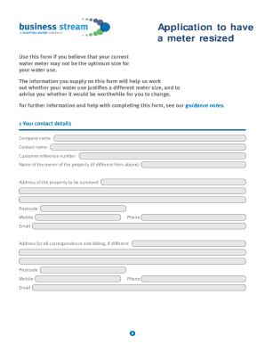 Fillable Online Application for Electricity Meter Change: How to Write ...