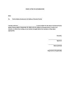 Fillable Online Sample Proxy Letter - Fill and Sign Printable Template ...