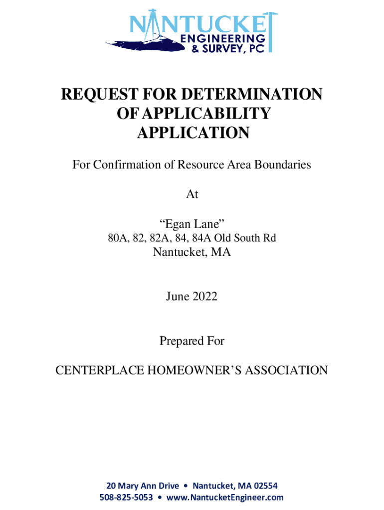 Fillable Online Filing a Request for Determination of Applicability ...