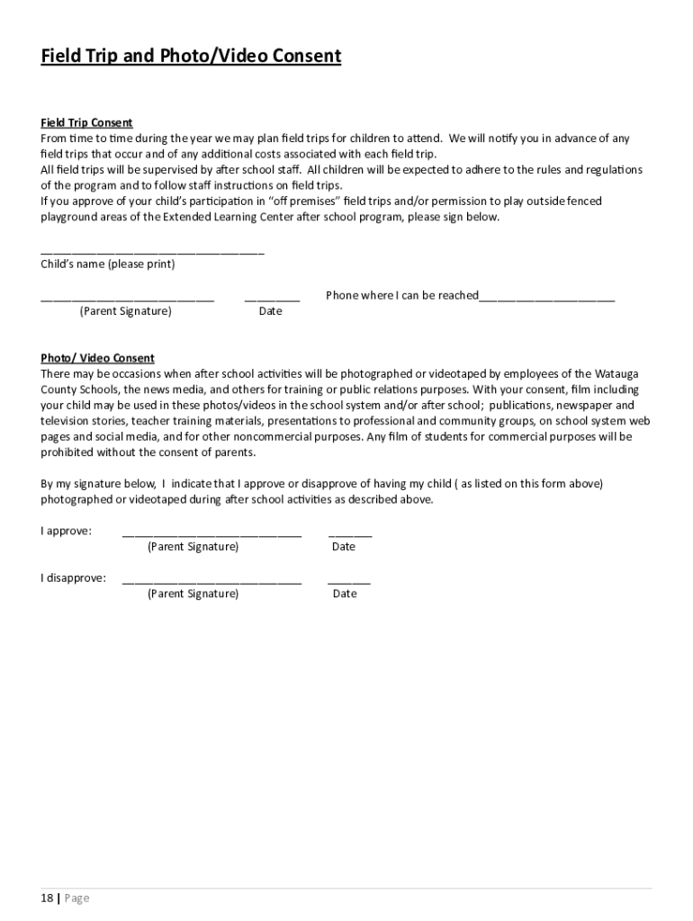 Fillable Online Field Trip Consent FormTRIO Student Support Services ...