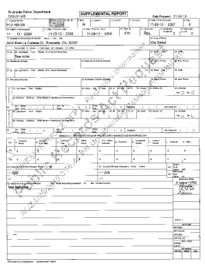 Fillable Online Police Department SUPPLEMENTAL REPORT CA0331300 Date ...