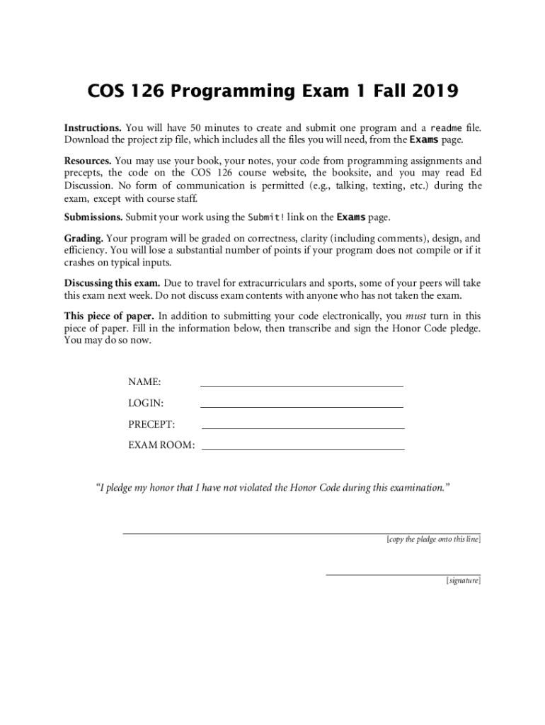Fillable Online COS 126 Programming Cheatsheet. Here guide to help you prepare for ... Fax Email ...