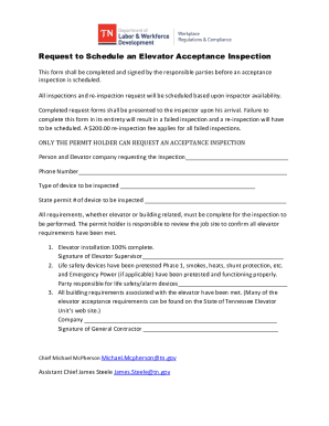 Fillable Online Form DIC-4329 "Request to Schedule Elevator Device ...