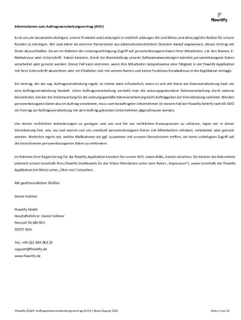 Fillable Online Auftragsverarbeitungsvertrag (DSGVO): FAQs zum AV ...