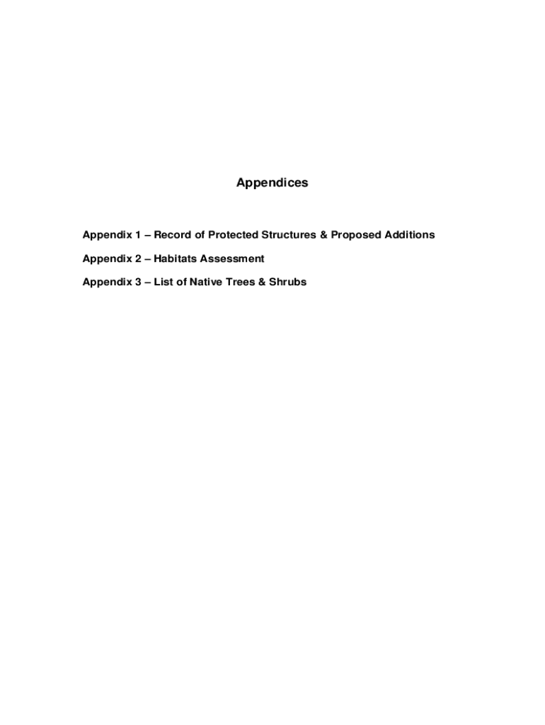 Fillable Online Appendix 1Record of Protected Structures & Proposed Additions ... Fax Email ...