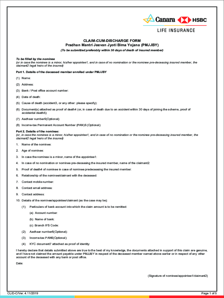 Pmjjby Claim Form - Fill Online, Printable, Fillable, Blank | pdfFiller