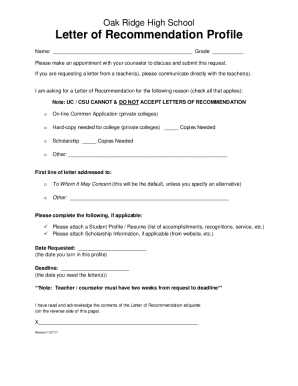 Fillable Online orhs eduhsd k12 ca Oak Ridge High School Letter of ...