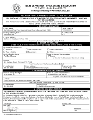 Fillable Online DESIGNATED AGENT FORM INSTRUCTIONS - Texas Department ...