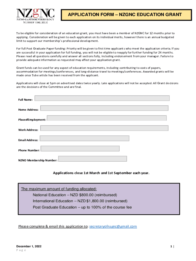 Fillable Online Grant Application and Other Forms - United States ...