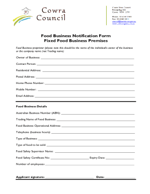 Fillable Online SA.GOV.AU - Food business notification - South ...