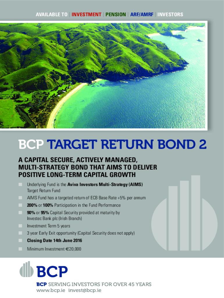 Fillable Online BCP TARGET RETURN BOND 2 - Integrated Financial ...