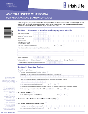 Fillable Online my.bline.iemedia320PERSONAL RETIREMENT SAVINGS ACCOUNT (PRSA) - TRANSFER OUT ...