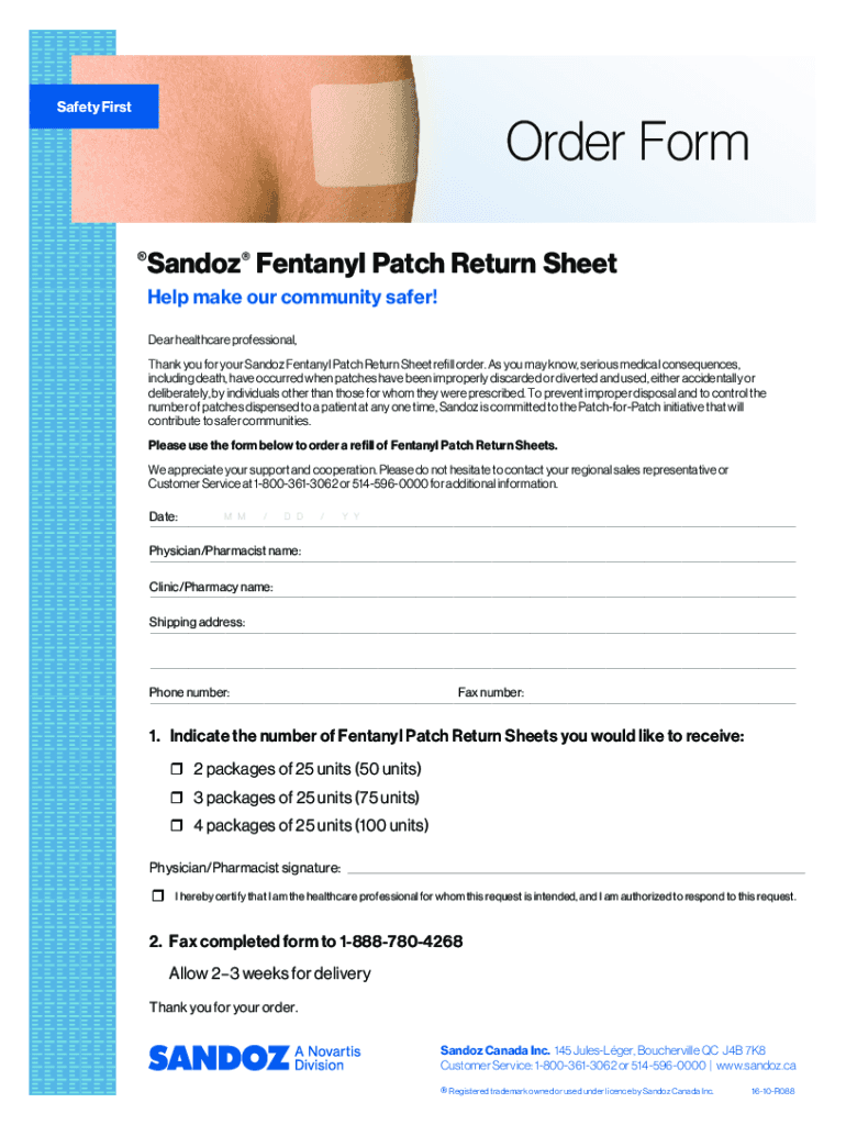 Fillable Online Order form - Novartis Fax Email Print - pdfFiller