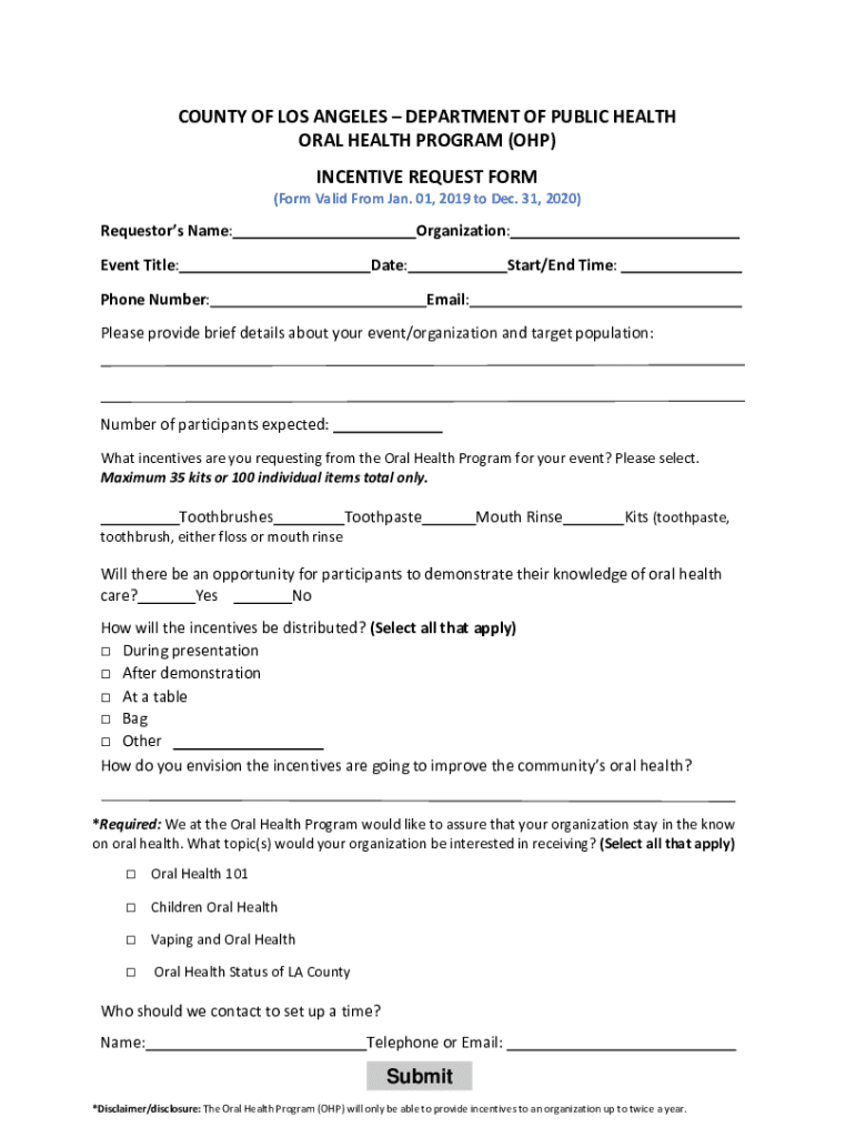 Fillable Online Incentive Request Form Fax Email Print - pdfFiller