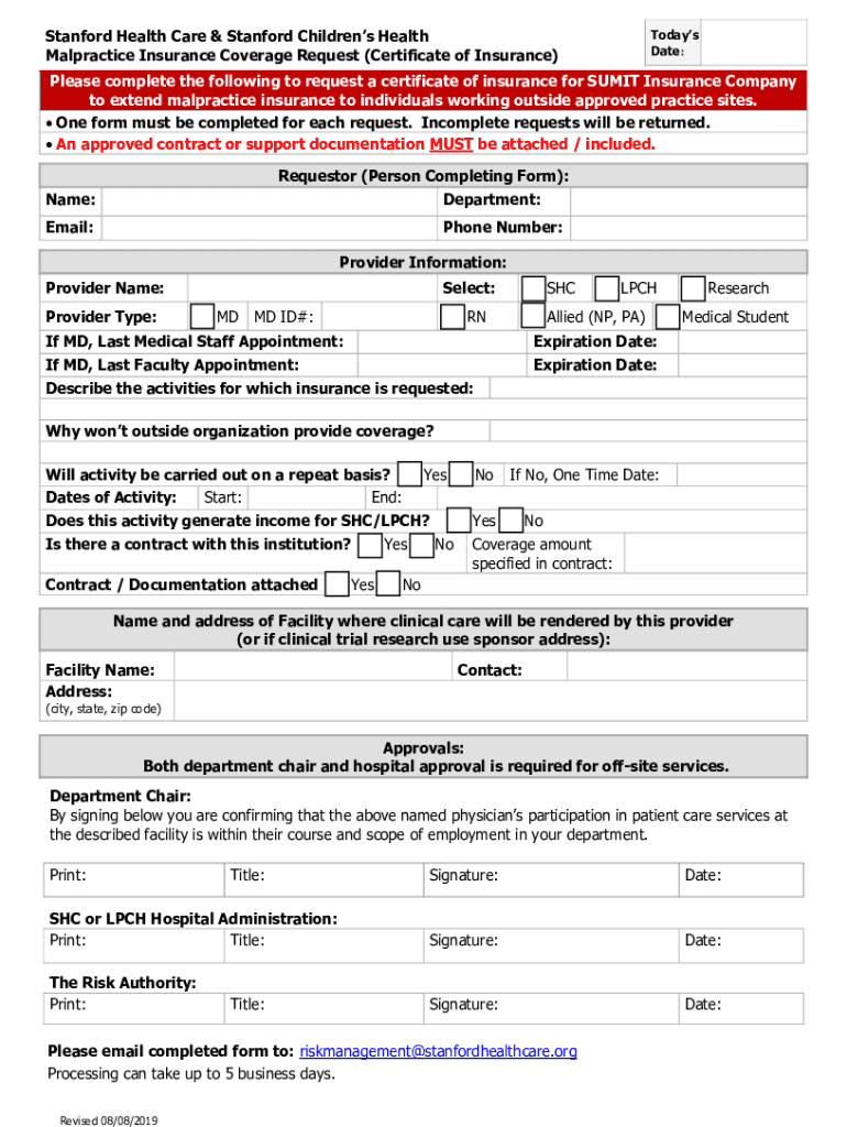 Fillable Online med stanford Malpractice-Certificate-Request ...