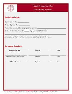 Fillable Online ora stanford Loan Extension Agreement: Definition ...