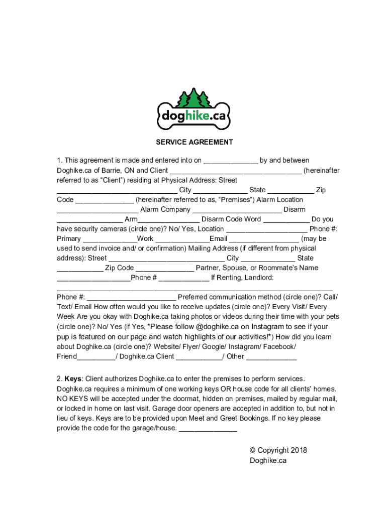 Fillable Online SAMPLE SERVICE AGREEMENT This Agreement, made and entered into on ... Fax Email ...