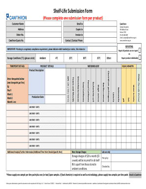 Fillable Online Shelf Life Submission Form. Submission form for generic ...