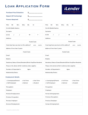 Fillable Online LOAN APPLICATION FORM Fax Email Print - pdfFiller