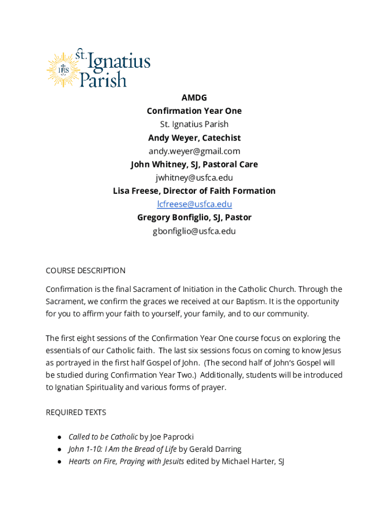 Fillable Online St. Ignatius Parish - Lay Leadership - San Francisco, CA Fax Email Print - pdfFiller