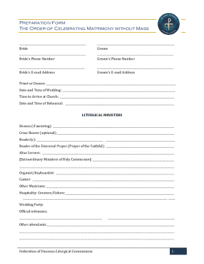 Fillable Online Fillable Online Preparation Form The Order of ...