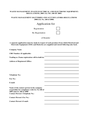 Fillable Online WEEE & Battery Registration Form.doc Fax Email Print ...