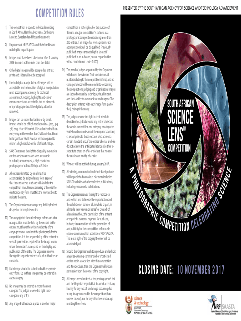 Fillable Online www2 saasta ac Standard Photo Contest Rules and ...