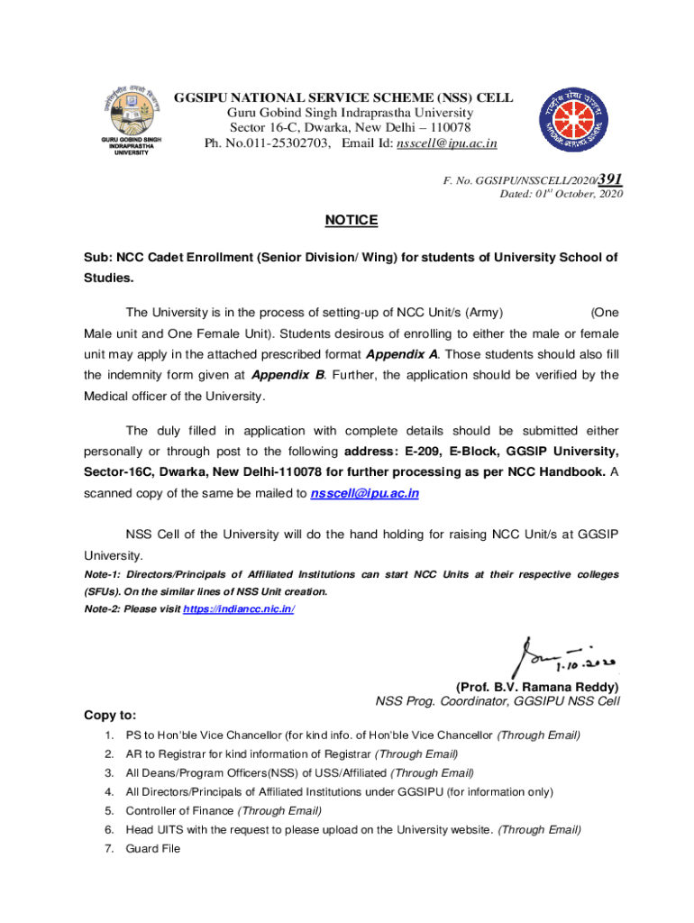 Fillable Online dokumen.tipsdocumentsggsipu-national-service(PDF) GGSIPU NATIONAL SERVICE SCHEME ...