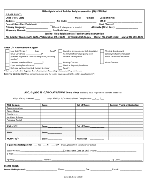 Fillable Online dbhids.orgearly-intervention-referral-formPhiladelphia ...