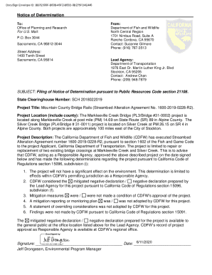 Fillable Online MND/ND Notice of Determination - files.ceqanet.opr.ca ...