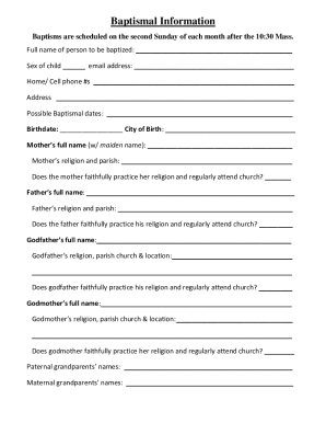 Fillable Online Catholic Baptism Ceremony Steps and What to ...