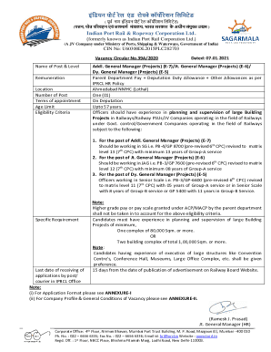 Fillable Online indianrailways gov Indian Port Rail & Ropeway Corporation Company Profile ...