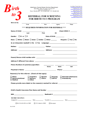 Fillable Online B.3Referral Form Fax Email Print - pdfFiller