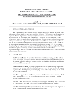 Fillable Online Air Standard Operating Procedures (ASOPs) Fax Email ...