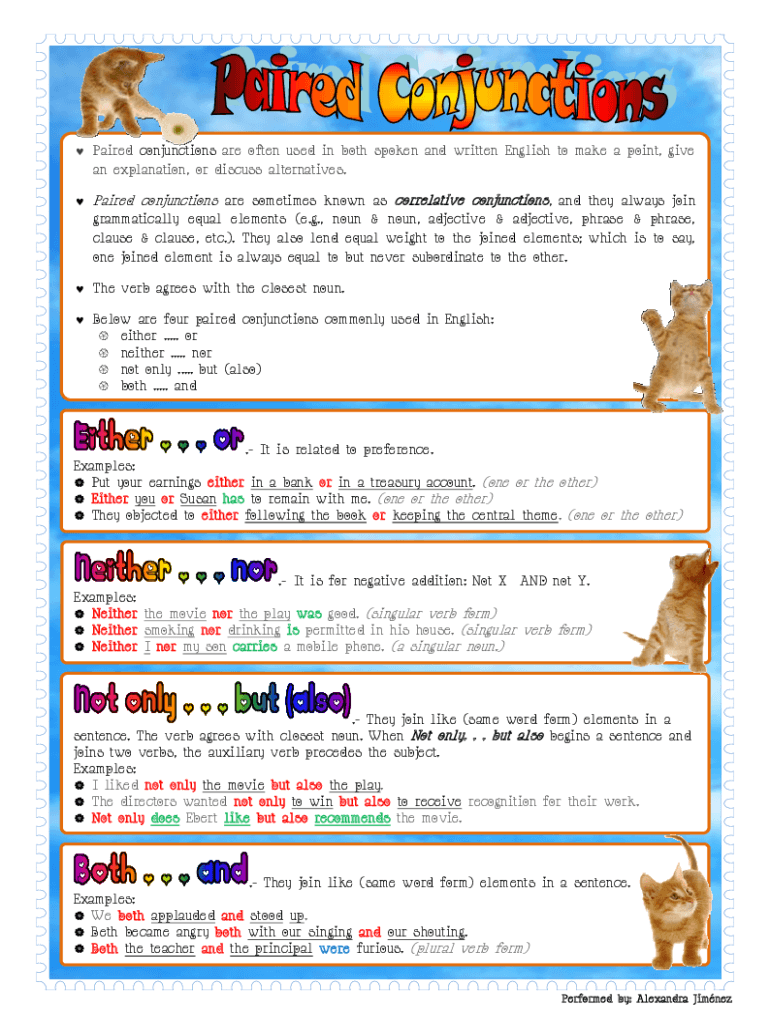 Fillable Online paired-conjunctions1.pdf - Paired conjunctions are often used in bothTake the ...