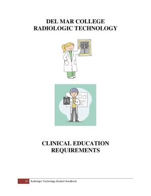 Fillable Online DEL MAR COLLEGE RADIOLOGIC TECHNOLOGY CLINICAL ...