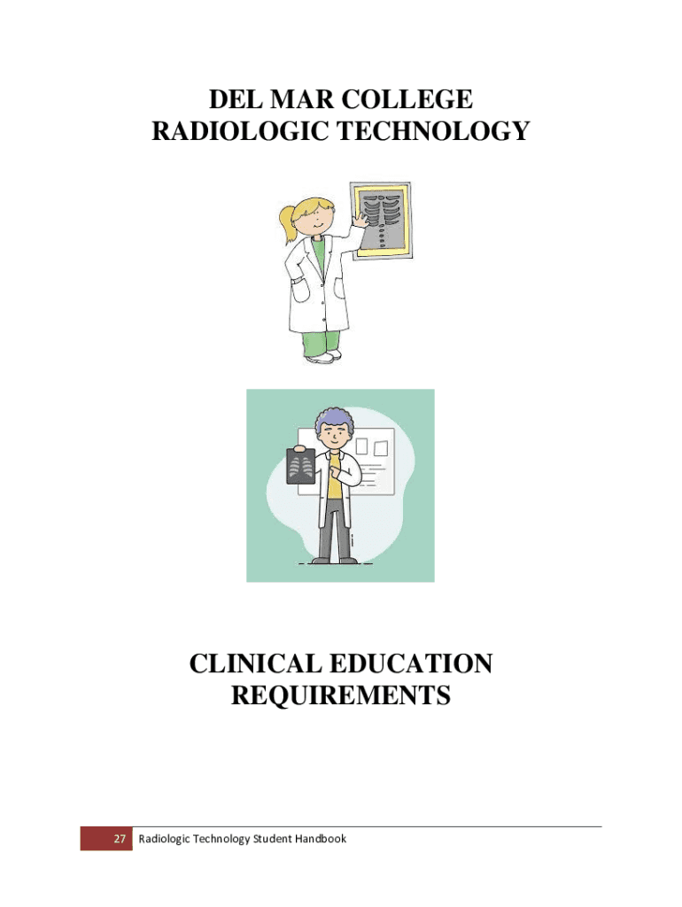 Fillable Online DEL MAR COLLEGE RADIOLOGIC TECHNOLOGY CLINICAL ...