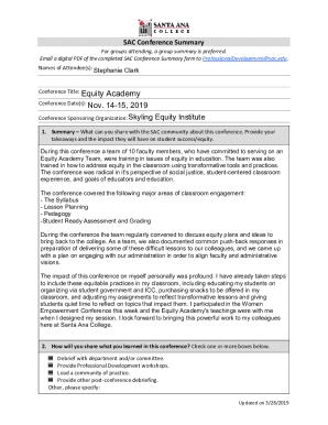 Fillable Online SAC Conference Summary Forms Fax Email Print - pdfFiller