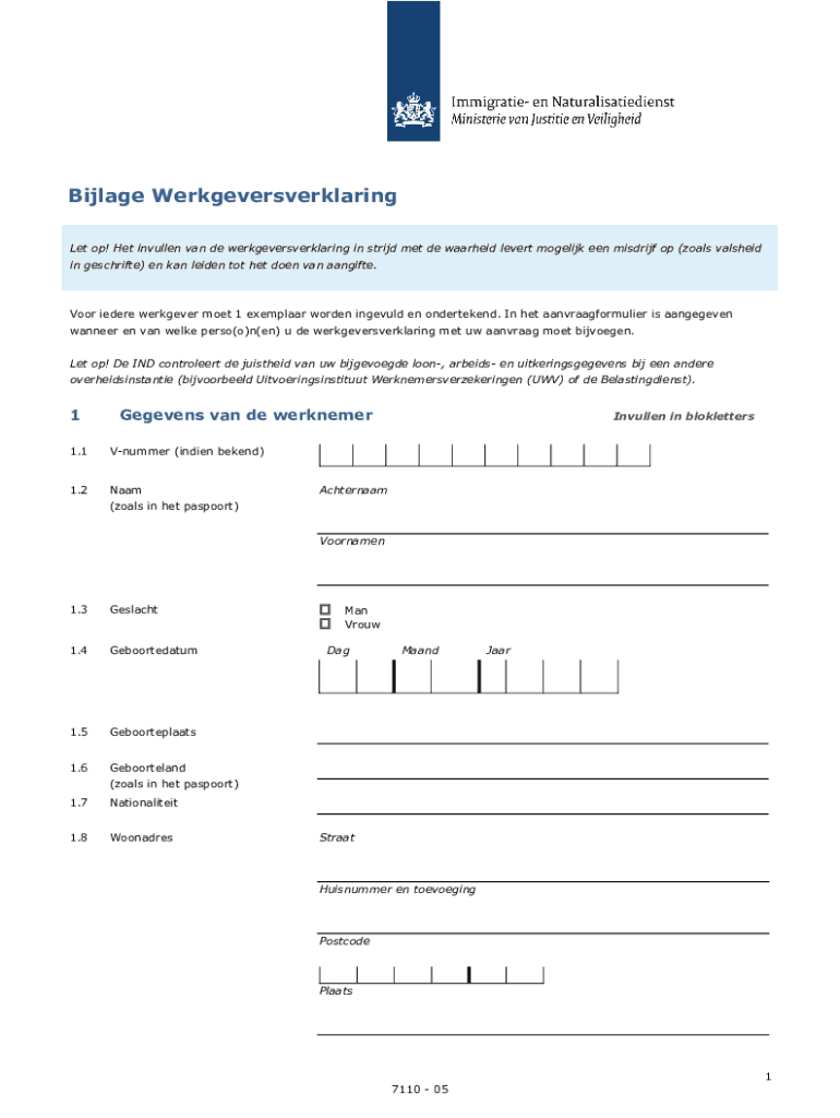 Fillable Online Werkgeversverklaring.nl - gratis downloaden Fax Email ...
