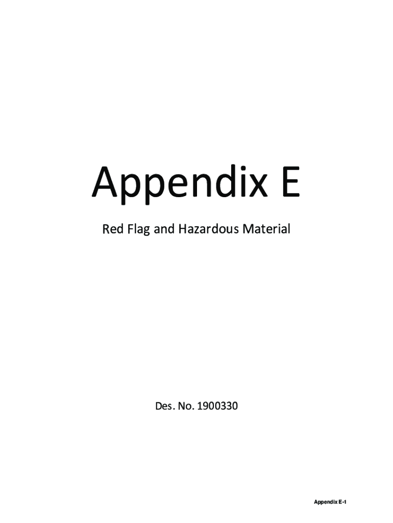 Fillable Online docslib.orgdoc10077773Appendix ERed Flag Investigation and Hazardous Materials ...