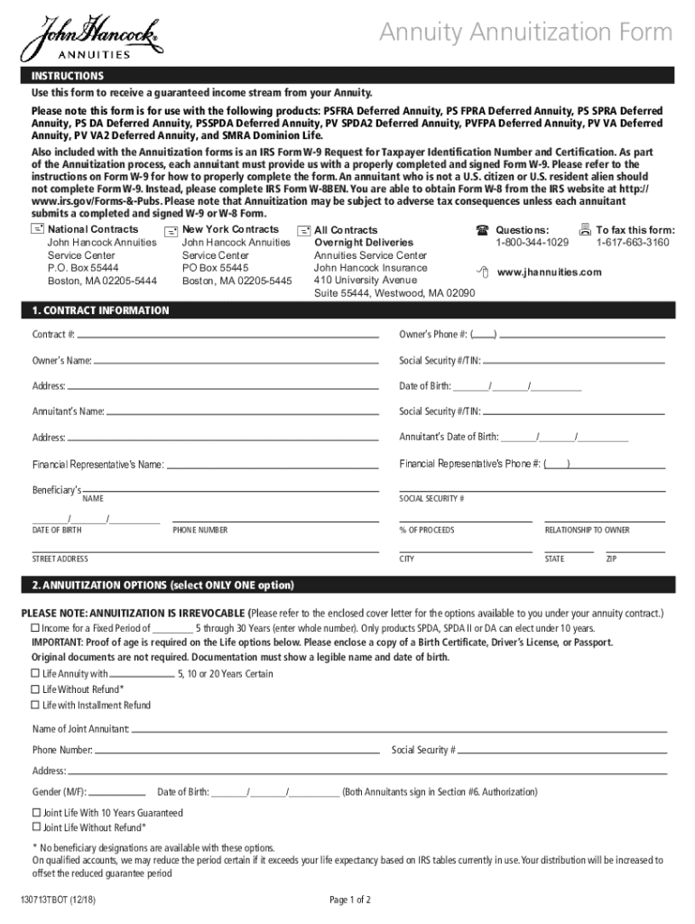 Fillable Online Should I Annuitize My Annuity?Pros and Cons of AnnuitizationJohn Hancock ...